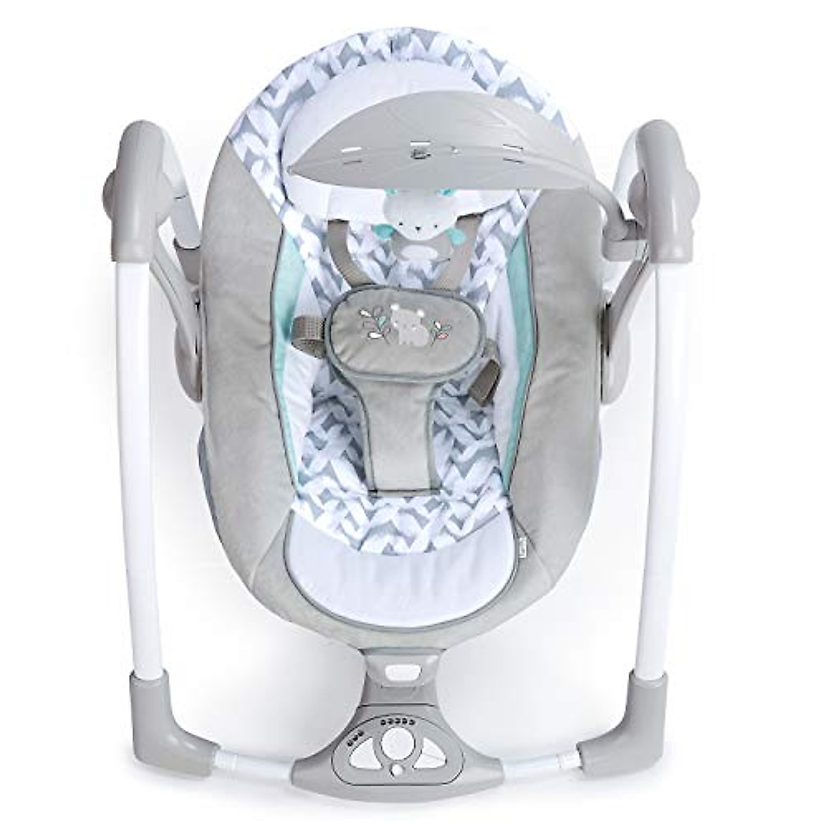 Ingenuity ConvertMe 2-in-1 Compact Portable Automatic Baby Swing & Infant Seat, Battery-Powered Vibrations, Nature Sounds, 0-9 Months 6-20 lbs (Raylan)