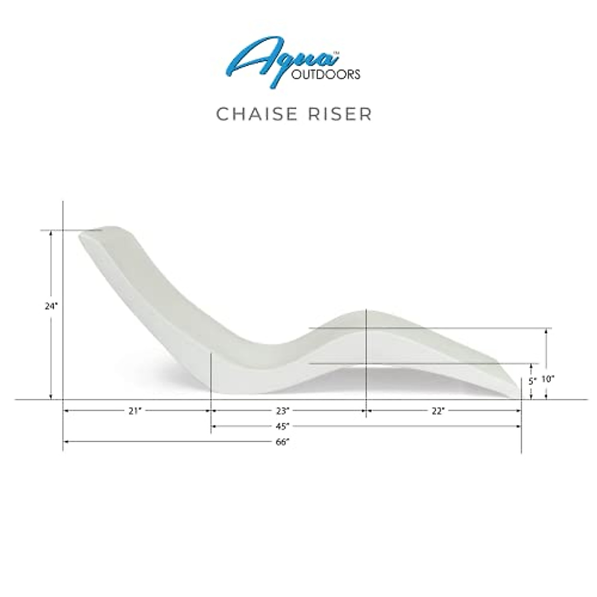 Aqua Outdoors - in-Pool Chaise Lounger - Pool & Sun Shelf Lounge Chair - Designed for Water Depths Up to 9” - Compatible with All Pool Types - Poolside & Sun Deck Tanning - Set of 2 - White Granite