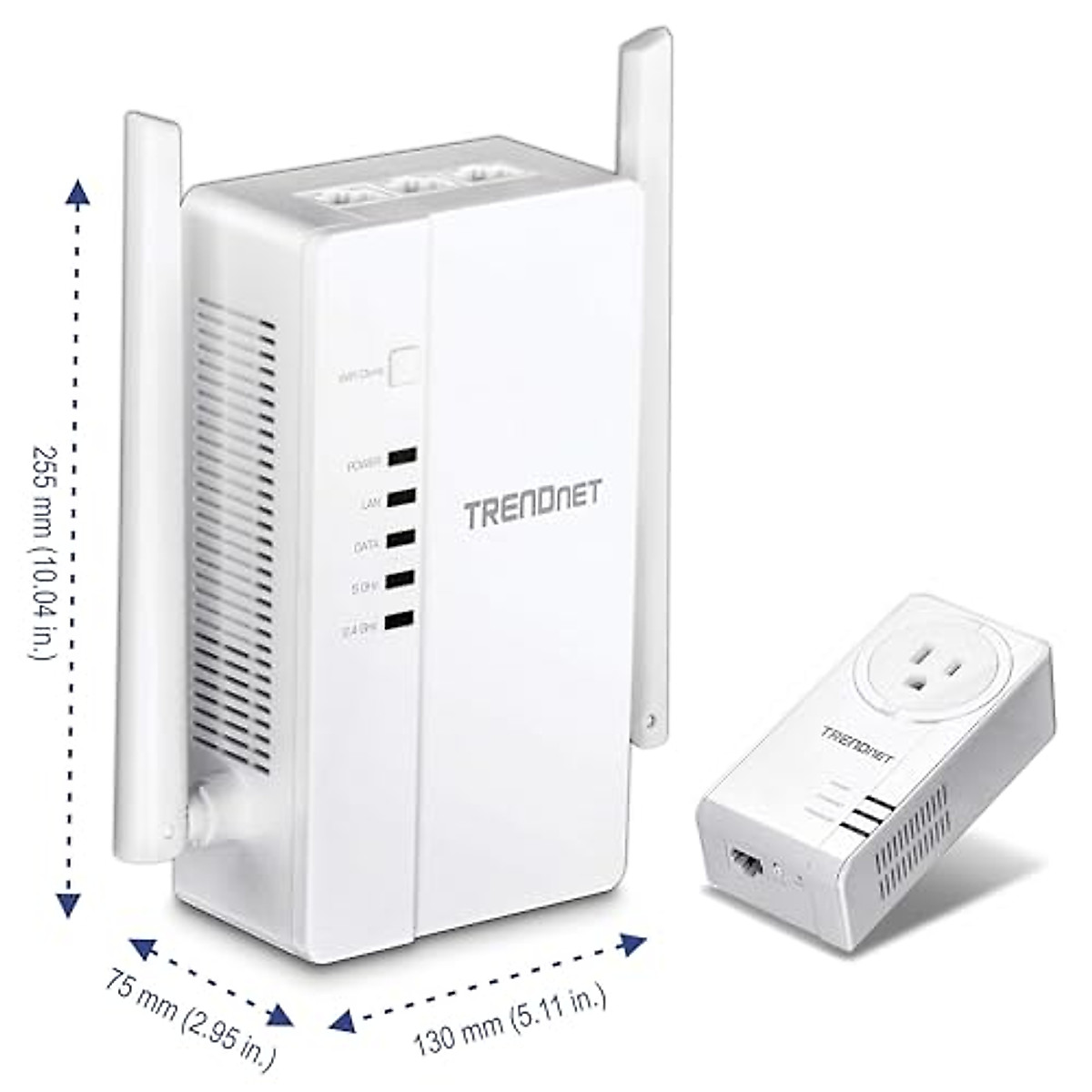 TRENDnet Wi-Fi Everywhere Powerline 1200 AV2 Dual-Band AC1200 Wireless Access Point Kit, Includes 1 x TPL-430AP and 1 x TPL-423E, 3 x Gigabit Ports, Easy Installation, White, TPL-430APK