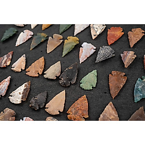 KVK Crystals Lot of 50 Indian Arrowheads Agate Chert Flint New Project Points 1 1/2" L