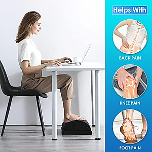TYASOKI Foot Rest Under Desk - Desk Foot Rest with 2 Adjustable Heights - Ergonomic Footrest Under Desk for Office Chair & Gaming Chair - Foots Tool for Home Airplane Car to Relieve Back Knee Pain …