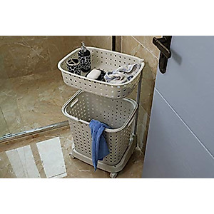Basicwise QI003311 Plastic Laundry Hamper, White