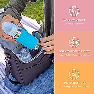JuJuBe Insulated Baby Bottle Cooler Bag for Travel Breastmilk Storage, Portable Bottle Carrier for Breast Milk Bottles, Ice Pack, Multipurpose Insulated Food Storage Bag, “Be Cool” - Indigo Chromatics