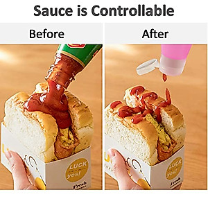 TACYKIBD 4Pcs Squeeze Salad Dressing Bottles, Portable Bulb Sauce Condiment Bottles with 2Pcs Cleaning Brush and Food Storage Condiment Bottles, Leakproof Dressing to Go for Lunch (1.3oz, 38ML)