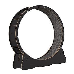 Pet Cat Running Wheel Treadmill Sport Climbing Frame Mute with Carpeted Runway Indoor Toys Exercise Wheel for Fitness Workout, Black, L