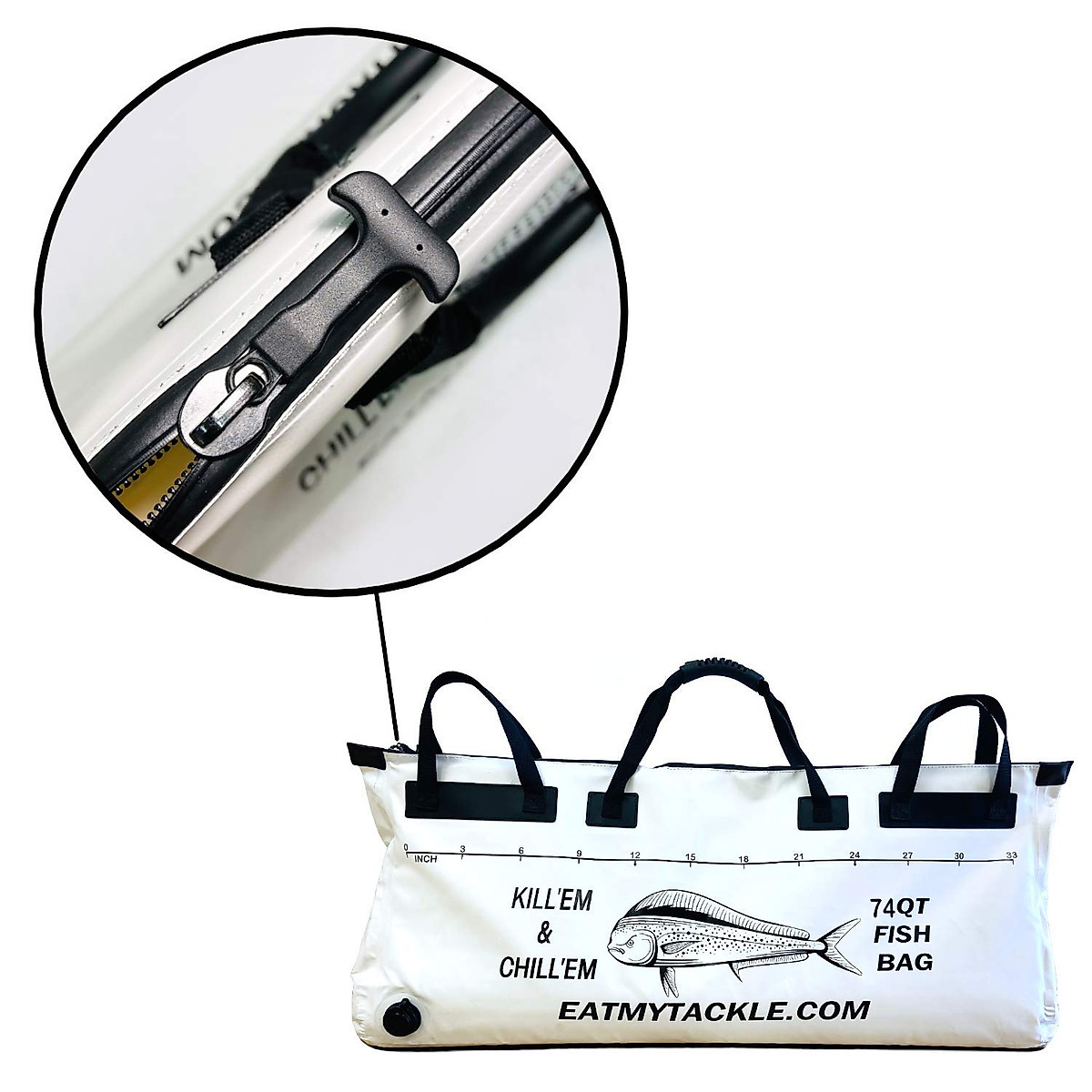 EatMyTackle Fish Cooler Bag: Insulated Leakproof Soft Collapsible Kill Bag (74 Quart, 40 inch)