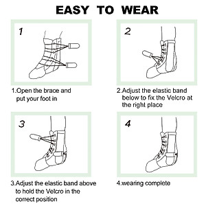 HKJD Lace Up Ankle Brace - Adjustable Ankle Stabilizer for Men & Women - Sprain Rolled Immobilizer Wrap Guard for Sprained Ankle,Ligament and Tendon Issue, Ankle Injury Recovery, Prevent Re-Injury