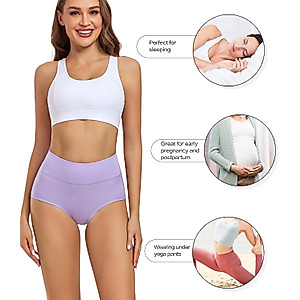 wirarpa Women's 4 Pack Cotton Underwear High Waisted Briefs Ladies Panties Underpants Green Orange Red Purple XX-Large