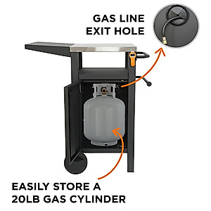 EMBERLI Grill Cart Outdoor with Storage, Modular BBQ Cart, Bar Patio Kitchen Island Prep Stand Cabinet
