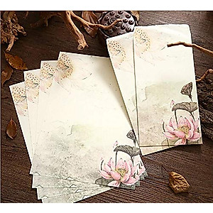 Retro Stationery Paper And Envelopes Set Letter Paper A4- Cute Kawaii Special Design Chinese Style Writing Stationery Paper Envelopes-32 Pack Stationery Paper and 16 Pack Envelopes(Retro)