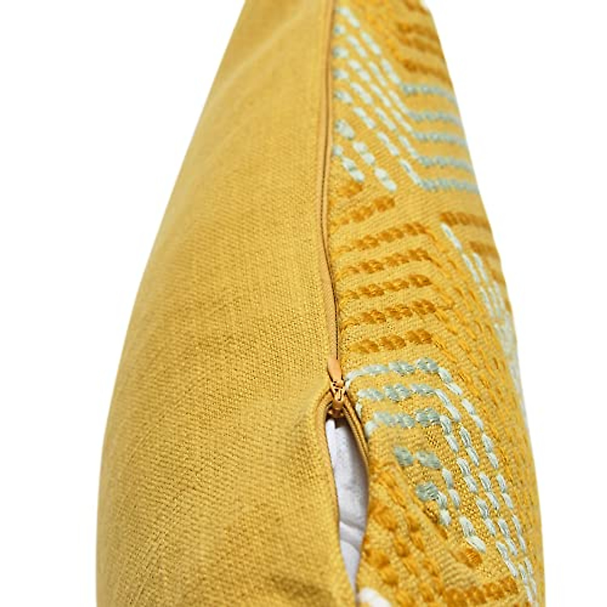 Creative Co-Op Cotton Embroidered Lumbar Tassels Pillow, 20" L x 12" W x 2" H, Multicolor