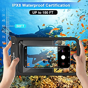 AVOAR 2 Pack Waterproof Phone Pouch, [Up to 10"] Large IPX8 Waterproof Cellphone Case Dry Bag Compatible with iPhone 15 Pro Max/14/13/13/11, Galaxy S23/22/21, Universal Water Proof Bag for Beach