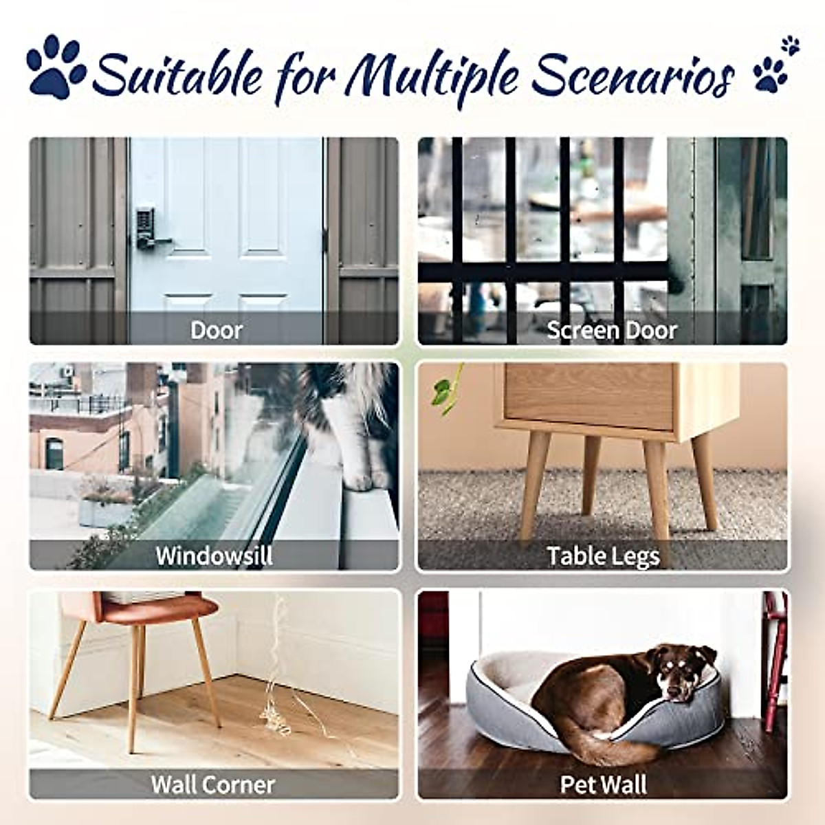 Door Protector from Dog Scratching - Dog Scratch Door Protector for Furniture, Window, Wall, Cat Scratch Furniture Protector Self Adhesive (78 x 7.8in)