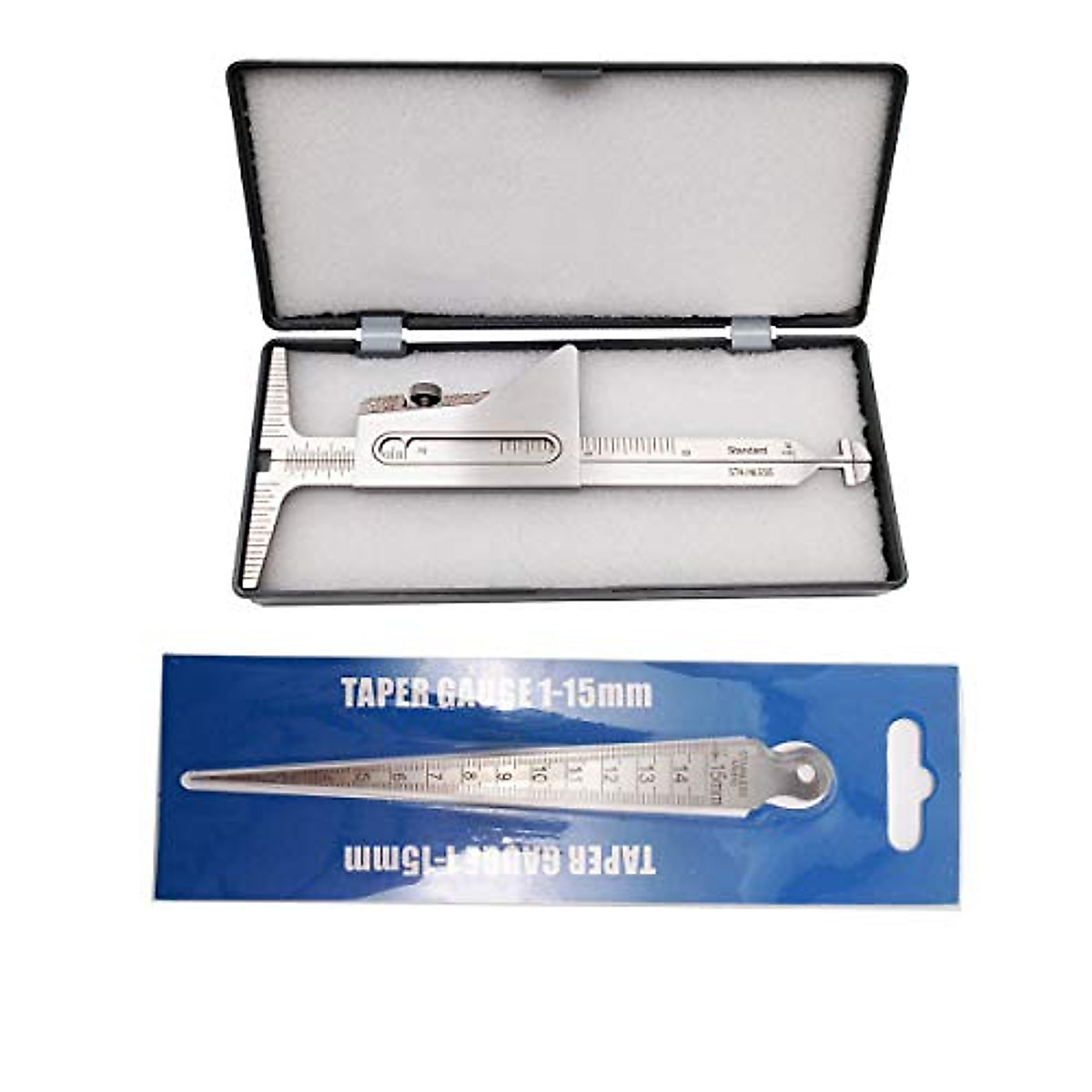 Necygoo Weld Gauge Set Hi-Lo Welding Gauge and 1/32-5/8 Inch 1-15mm Taper Gauge Stainless Steel Imperial Metric Measurement Welding Gauge