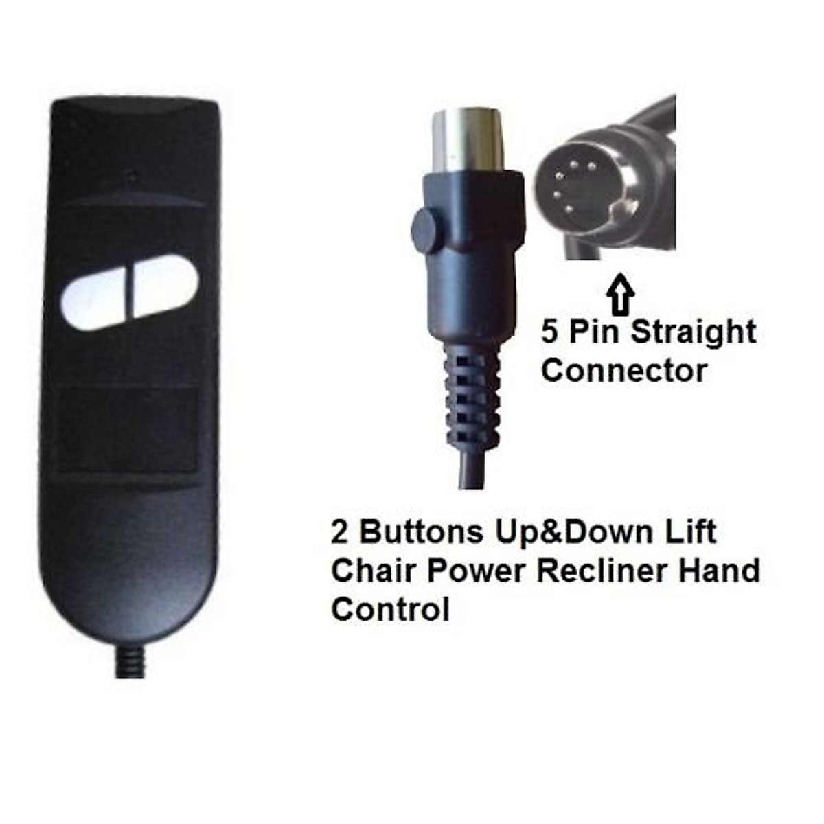 Cheidi 2 Button 5pins up&Down Lift Chair Power Recliner Remote Hand Controller