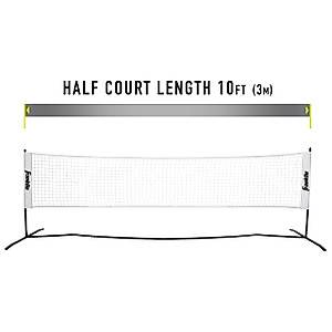 Franklin Sports Half Court Size Pickleball Net by Franklin Pickleball - Includes 10ft Net, (2) Paddles, and (2) X-40 USA Pickleball Approved Pickleballs,Black