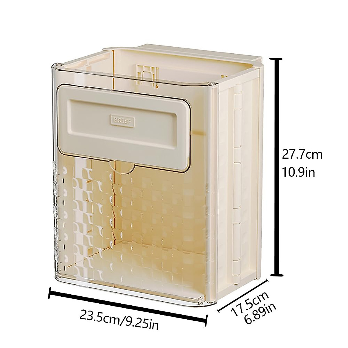 Aiabaleaft Hanging Kitchen Trash Can Foldable 2.5 Gallon Wall Mounted Collapsible Waste Bin for Kitchen Cabinet Door or Under Sink Bathroom