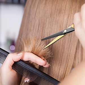 Black Gold Hair Cutting Scissors Professional Stainless Steel Barber Hair Thinning Shears Salon Multifunctional Straight Hair Cutting Shears Teeth Scissors Hair Cutting Scissors Kit for Home Use