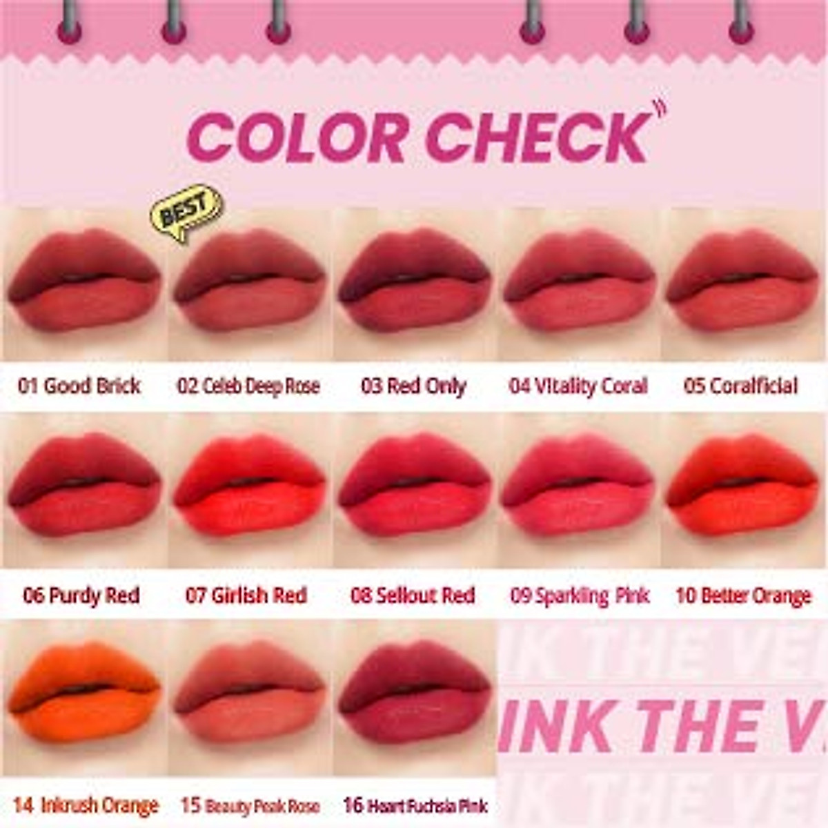 Peripera Ink the Velvet Lip Tint | High Pigment Color, Longwear, Weightless, Not Animal Tested, Gluten-Free, Paraben-Free | #007 GIRLISH RED, 0.14 fl oz