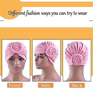 6 Pcs Head Wrap for Women Turban Hats Headband African Twist Knot Pre-Tied Headwraps for Female Beanie Caps