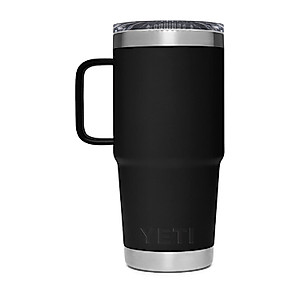YETI Rambler 20 oz Travel Mug, Stainless Steel, Vacuum Insulated with Stronghold Lid, Black