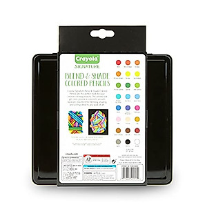 Crayola Signature Blend & Shade Soft Core Colored Pencils in Tin, Gift - 24 Count, Blend & Shade Colored Pencils