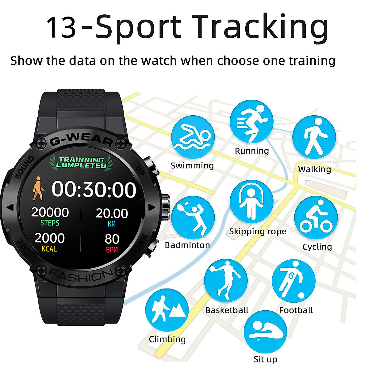 Military Smart Watch for Men Text and Call, 1.32'' AMOLED Fitness Tracker Watch Multi Sports Modes/Blood Pressure/SpO2/Heart Rate Monitor/IP68 Waterproof, Outdoors Sport Smartwatch for Android iOS