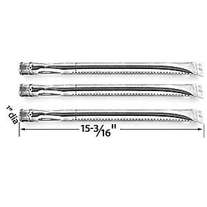 BBQ Grillware GSF2616, 41590 and Life@Home GSF2616J, GSF2616JB, GSF2616JBN, GSF2616JC BBQ Gas Grill Repair Kit Includes 3 Stainless Burner and 3 Stainless Heat Plates