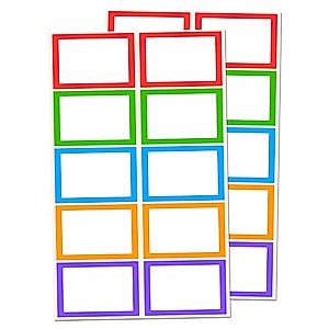 250 Pack, Colored Name Tag Stickers Labels Sheets - 3" x 2"