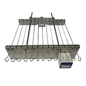 Rotisserie Kit Universal Replacement Auto Flip Skewer Kebab Barbecue Grill Z5N 13pcs skewers Quick Install Portable spit Outdoor Camping BBQ kebabish Free Width Adjustment Cooking Tool Accessories