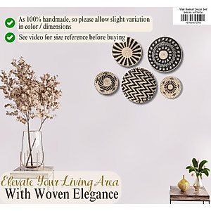 Artivea 5 Boho Basket Wall Decor Set - hanging Woven Wall Baskets Decor Boho - Boho Wall decor Baskets - Boho wicker wall decor - Basket Wall Art Decor - Boho Rattan Woven Wall Decor - Boho Rattan Wall Decor– Exclusive Registered Brand