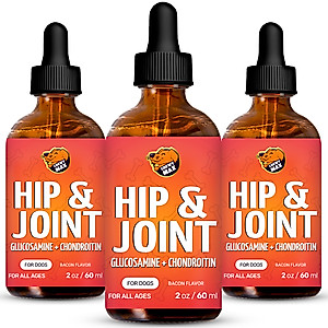 Glucosamine for Dogs Hip and Joint Supplement Liquid | Liquid Glucosamine for Dogs | Dog Joint Supplement Liquid | Glucosamine Liquid for Dogs | Large & Small Dog Joint and Hip Supplement | 3 Bottles