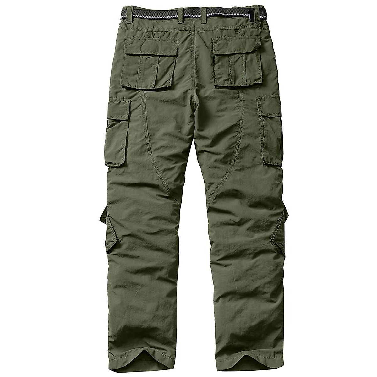 linlon Men's Outdoor Casual Quick Drying Lightweight Hiking Cargo Pants with 8 Pockets,Army Green,38