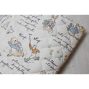 Pre Quilted Diamond Cotton Fabric by The Yard Single Face 44" Wide, Making for Padded Jacket, Interlinings Fabric (Peter Rabbit)