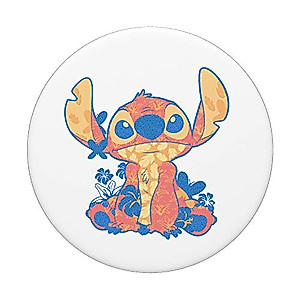 Disney Lilo & Stitch in Hawaiian Floral Print PopSockets PopGrip: Swappable Grip for Phones & Tablets