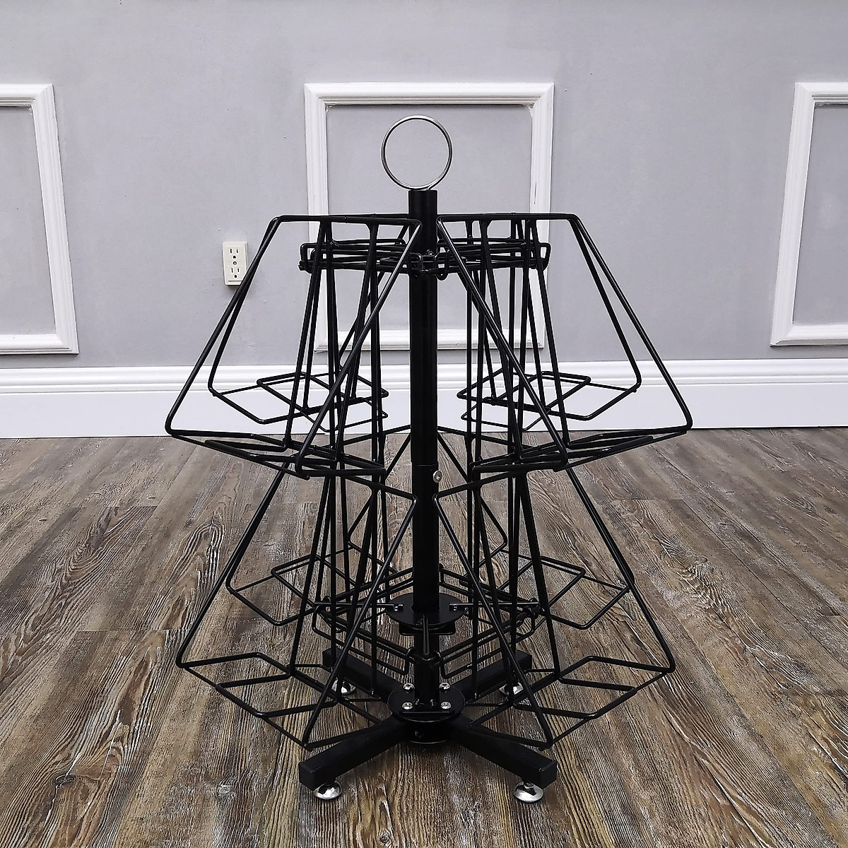 FixtureDisplays® DVD Book CD Spinner Rack Post Card Greeting Card Birthday Card Display.Pocket Size: 6.54"Wide X 7.5"High, 8 Pockets. 1113-BK28-NEW-NF