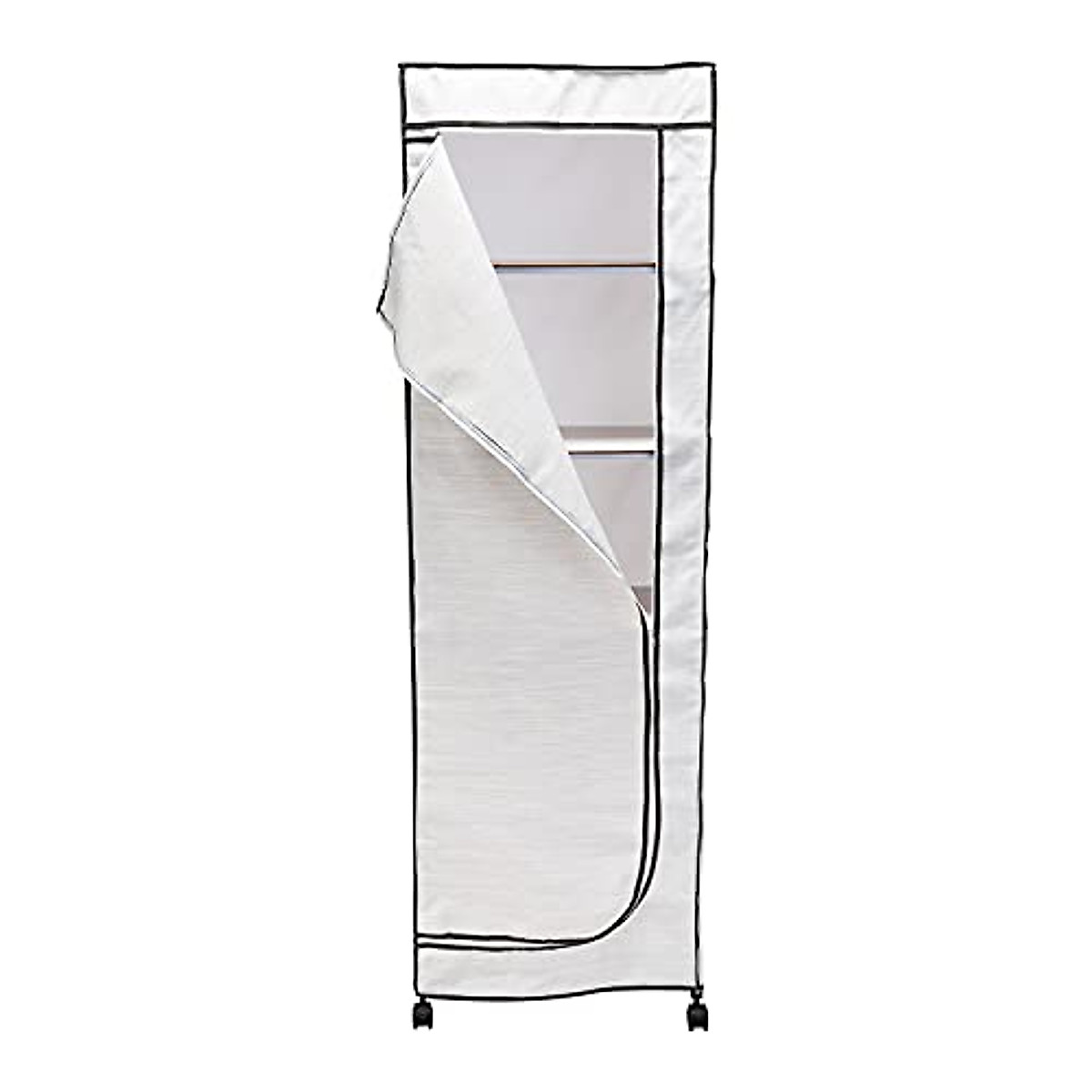 Organize It All 5 Tier Portable Wardrobe Storage Closet Tower | Dimensions: 20" x 12" x 65" | 5 Tier | Space Saving | Durable | Closet Accessories | Grey