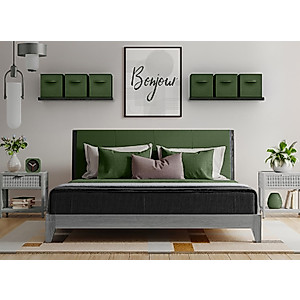 Sorbus Foldable Storage Cubes - 6 Fabric Baskets for Organizing Pantry, Shelf, Toy Box, Cubby, Closet Organizer - 11 Inch Collapsible Closet Organizers and Storage Bins (Dark Green 6 Pack)