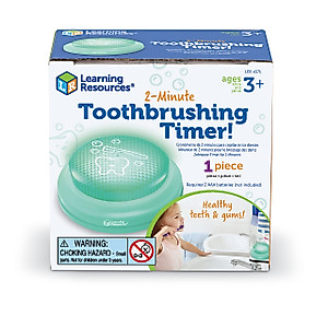 Learning Resources 2-Minute Toothbrushing Timer - 1 Piece, Age 3+ Kids Dental Health, Toddler Toothbrush, Toddler Timer Bathroom, Timer for Kids