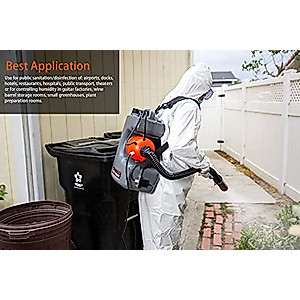 XtremepowerUS Backpack Fogger Machine Disinfectant Corded Mist BlowerV Sprayer 5.8GAL Adjustable Particle 0-50m/Mm W/ Hose and Spray Nozzle