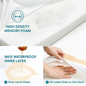 Bedsure Orthopedic Dog Bed for Extra Large Dogs - XL Memory Foam Dog Beds, 2-Layer Thick Pet Bed with Removable Washable Cover and Waterproof Lining (44x32x4 Inches), Grey