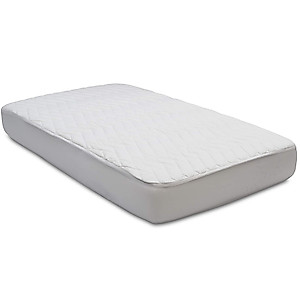 Beautyrest Kids Silver DualCool Technology Fitted Baby Crib Mattress Pad Cover | Waterproof | 52” x 28” | Machine Washable, White.
