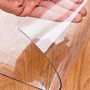 Clear PVC Desk Chair Mat 1.5mm Carpet Protector for Hardwood Floors,100% Waterproof Vinyl Plastic Floor Mat,Chairmats Non-Slip, wear-Resistant, Easy to Clean, for Office Home Hard Floor Carpet,80-160c
