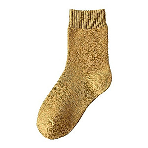 Casual Plain Socks for Women Winter Warm Socks Thermal Thick Cozy Soft Cotton Quarter Crew Socks