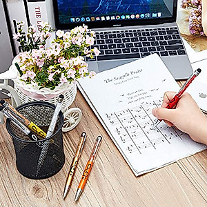 Stylus Music Pen Crystal Ballpoint Pens Retractable Touch Screen Pens Capacitive Diamond Writing Pens Music Note Ballpoint Pen 2-in-1 for Capacitive Touch Screen Devices (Bright Colors)