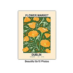 Flower Market Wall Art Prints - Flower Market Wall Decor - Abstract Minimalist Wall Art - Aesthetic Pictures - Mid Century Modern Gallery Wall Art - Museum Poster Set 8x10 - Matisse Style Prints