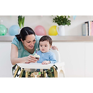 XCKALI Jungle Hunting High Chair Birthday Theme Banner 1st Birthday High Chair One Banner Camouflage Decoration High Chair Party Baby Shower Banner