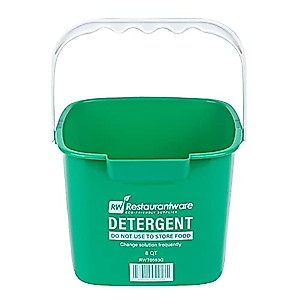 Restaurantware-RW Clean 8 Quart Cleaning Bucket, 1 Detergent Square Bucket - With Measurements, Built-In Spout And Handle, Green Plastic Utility Bucket, For Home Or Commercial Use,