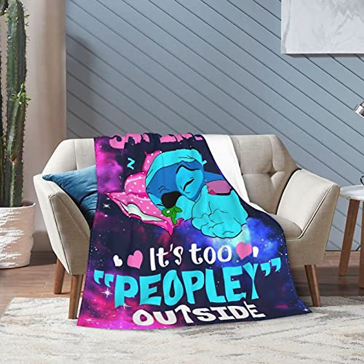 Cute Blanket Flannel Throw Blankets Couch Bed Sofa Fleece Blanket Ultra Soft Fuzzy Warm Cozy Flannel Fleece Bed Blanket Lightweight Decorative Living Room 50"X40"