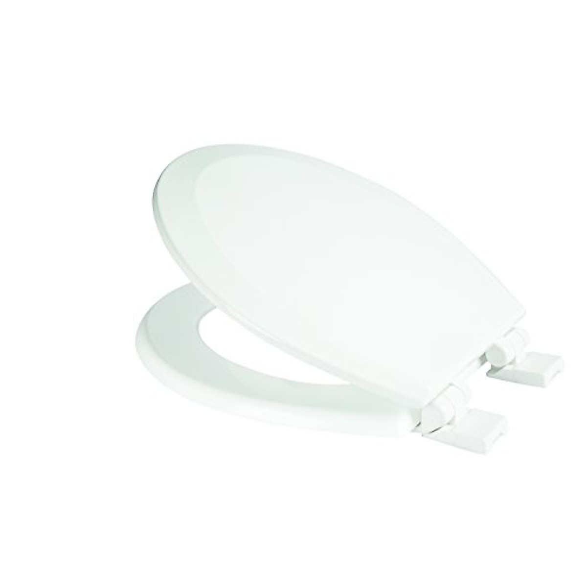 Croydex WL800722AZH Stick Tight No More Movement Sticky Grip Pad Technology Elongated, Soft Close and Quick Release, White, Molded Wood Toilet Seat